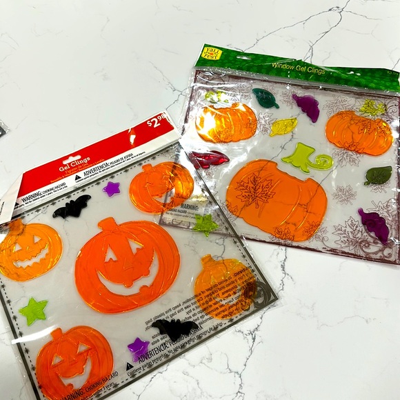 Holiday | Vintage Bundle Of 2 Halloween And Fall Themes Window Gels ...